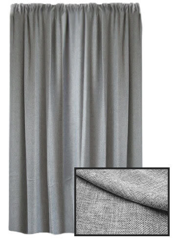 Grey Woven Linen Pipe And Drape 12' High - Stuart Event Rentals