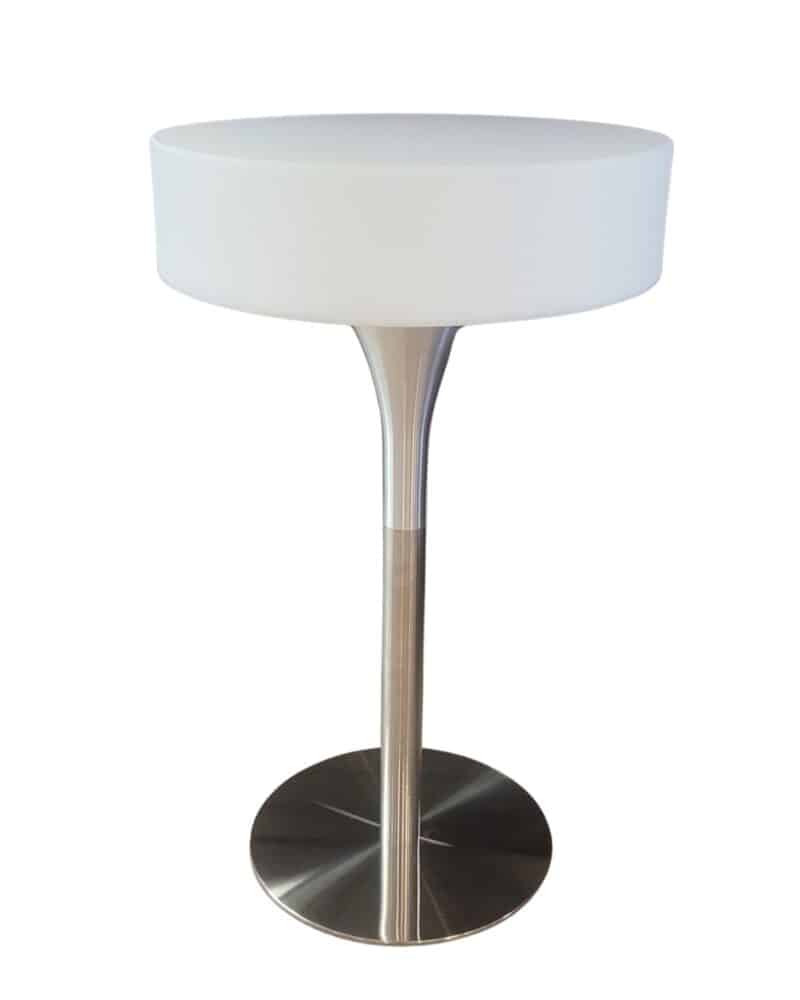 LED Stainless Steel Cocktail Table - Stuart Event Rentals