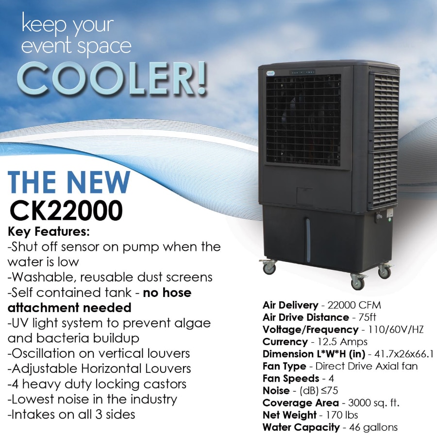 Water Cooled Portable Air Cooler - CK22000 - Stuart Event Rentals