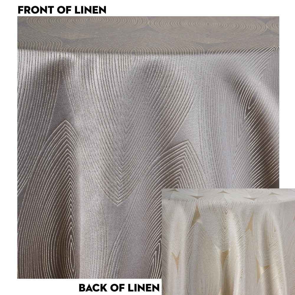Strata Reversible Linen – Grey - 132″ RD - Stuart Event Rentals