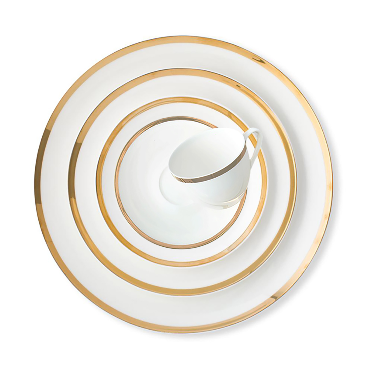 Wide Gold Rim Coupe China - Stuart Event Rentals